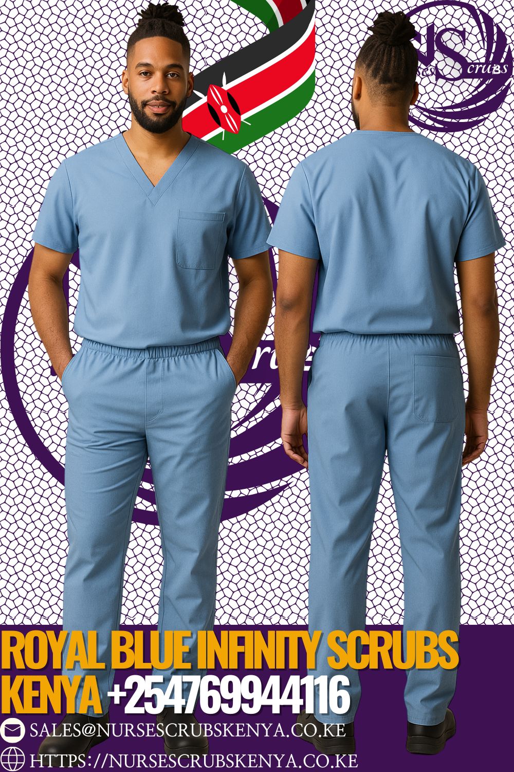 Royal Blue Infinity Scrubs Nairobi Kenya