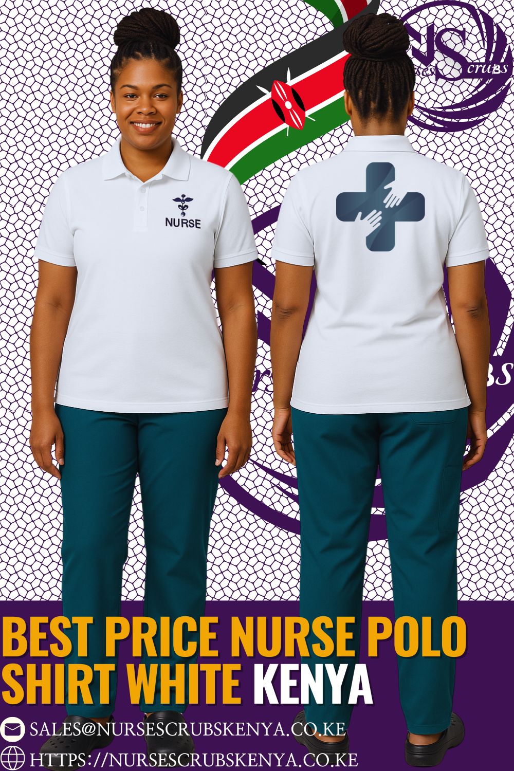 Nurse Polo Shirt White - Nurses Scrubs Kenya
