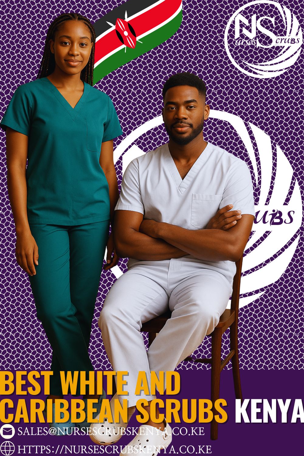 Caribbean and White Scrubs Kenya - Nurses Scrubs Kenya