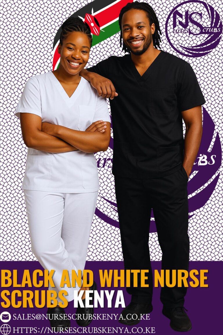 White and Black Nurse Scrubs Sales Kenya - Nurses Scrubs Kenya