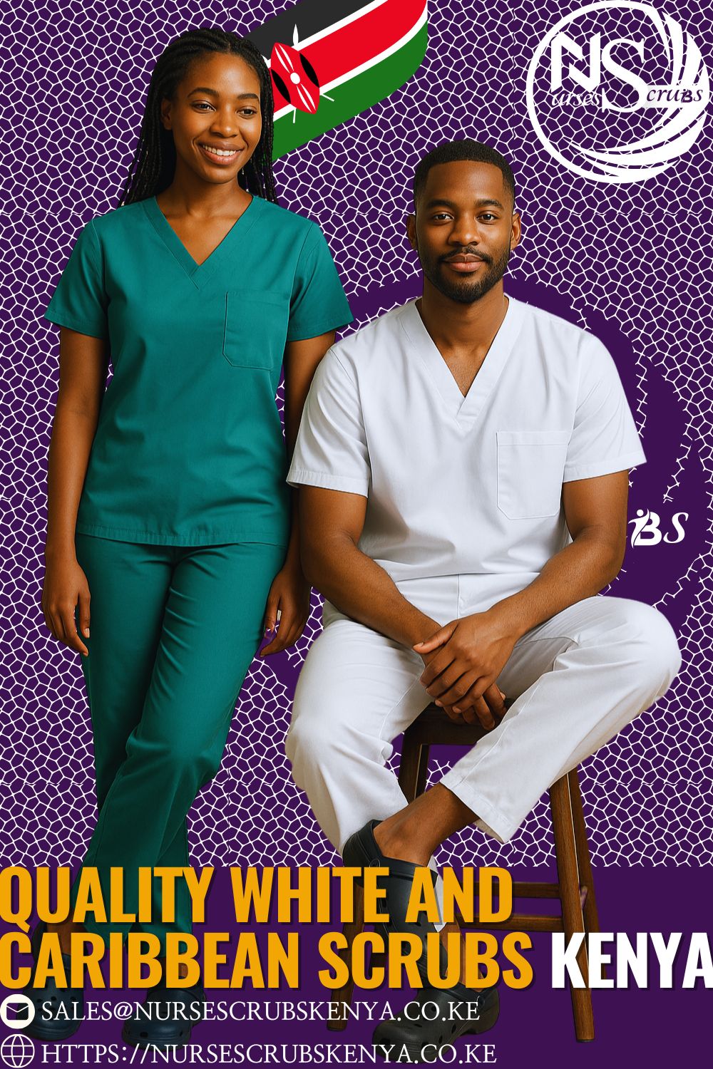 Caribbean and White Scrubs Kenya - Nurses Scrubs Kenya
