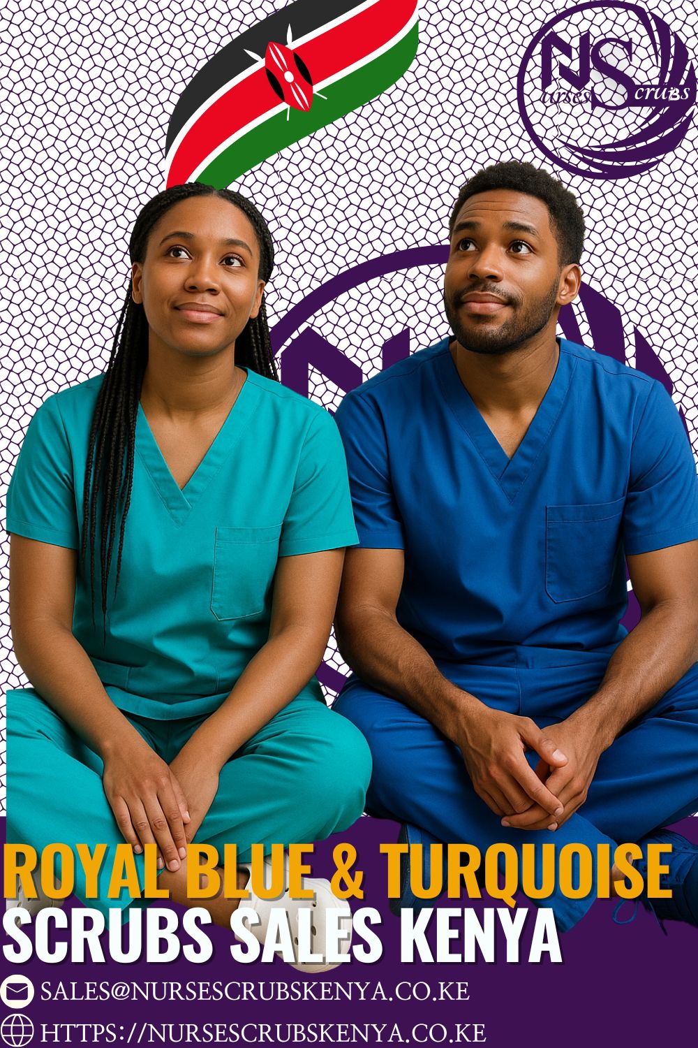 Royal Blue and Turquoise Scrubs Kenya - Nurses Scrubs Kenya