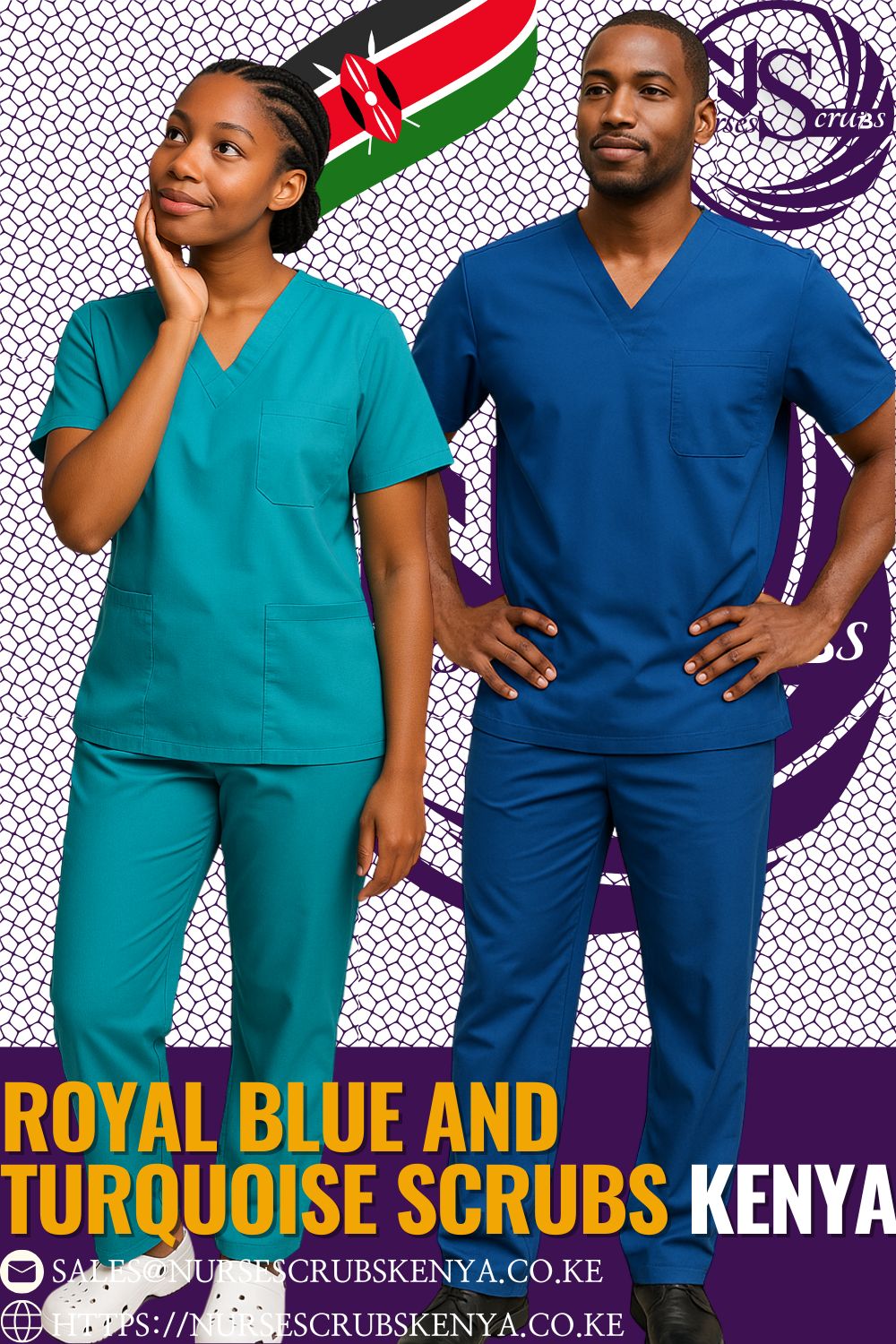 Royal Blue and Turquoise Scrubs Kenya - Nurses Scrubs Kenya