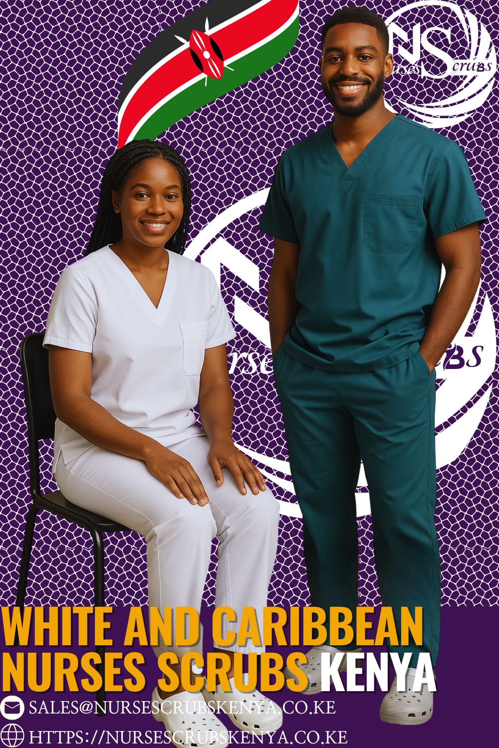 Caribbean and White Scrubs Kenya - Nurses Scrubs Kenya