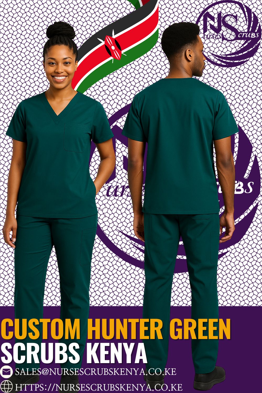 Hunter Green Scrubs - Nurses Scrubs Kenya