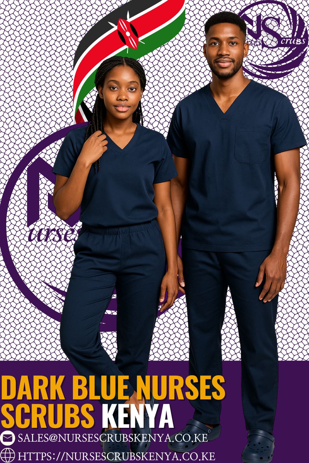 Dark Blue Nurses scrubs Kenya - Nurses Scrubs Kenya