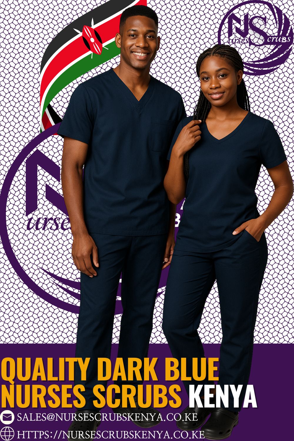 Dark Blue Nurses scrubs Kenya - Nurses Scrubs Kenya