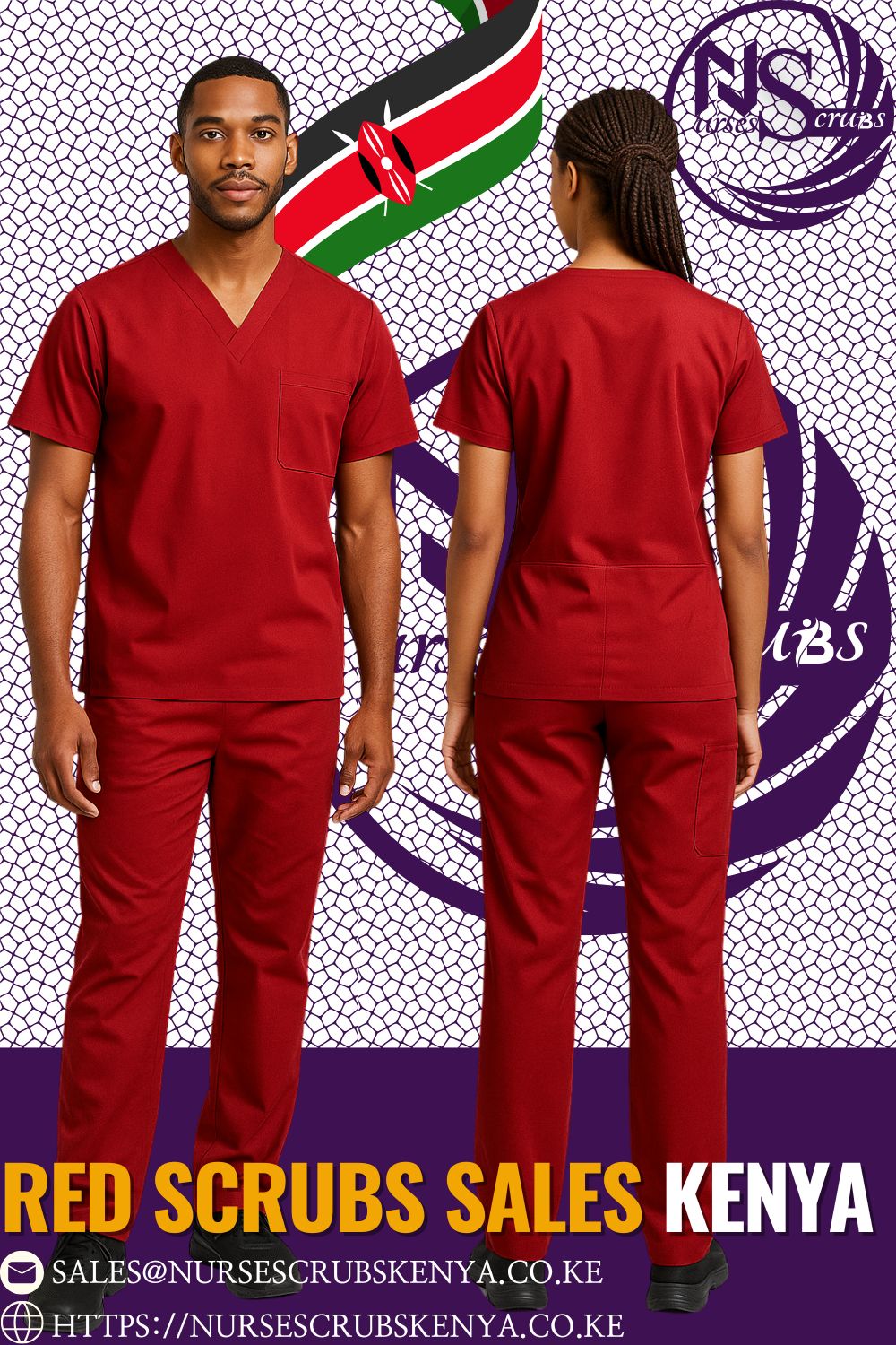Red Scrubs Kenya - Nurses Scrubs Kenya
